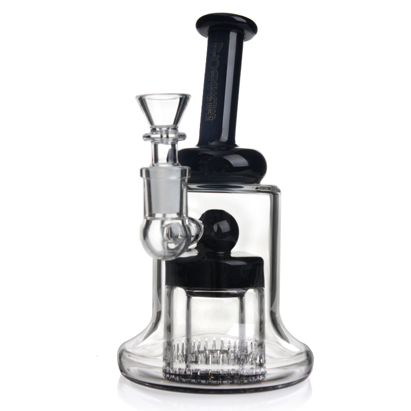 Phoenix Star Glass Bubbler with Double Showerhead Percs 7 Inches