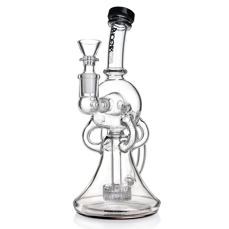 Phoenixstar Glass Recycler Showerhead Perc Water Pipe 9"